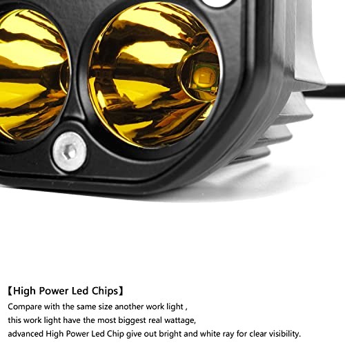 Yellow Led Pods Lights 3Inch 40W Led Driving Off Road Lighting 12V 24V ...