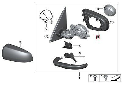BMW NEW GENUINE X5 X6 SERIES E70 E71 MIRROR FRAME COVER RIGHT O/S ...