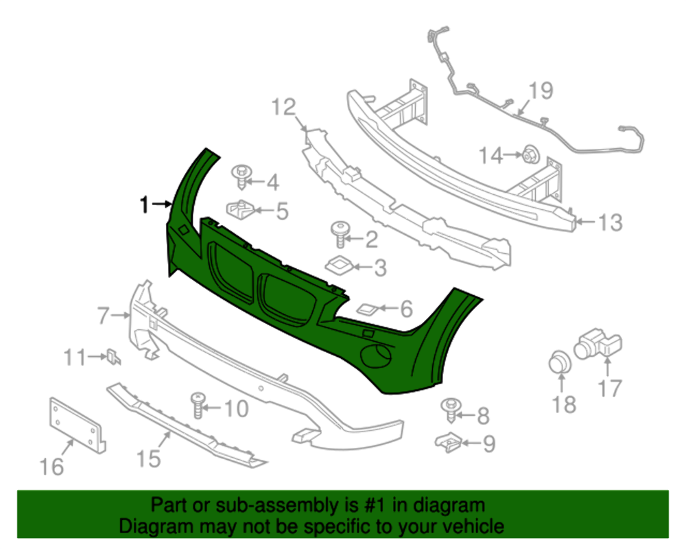 BMW 51117345031 Genuine OEM Bumper Cover for sale online | eBay
