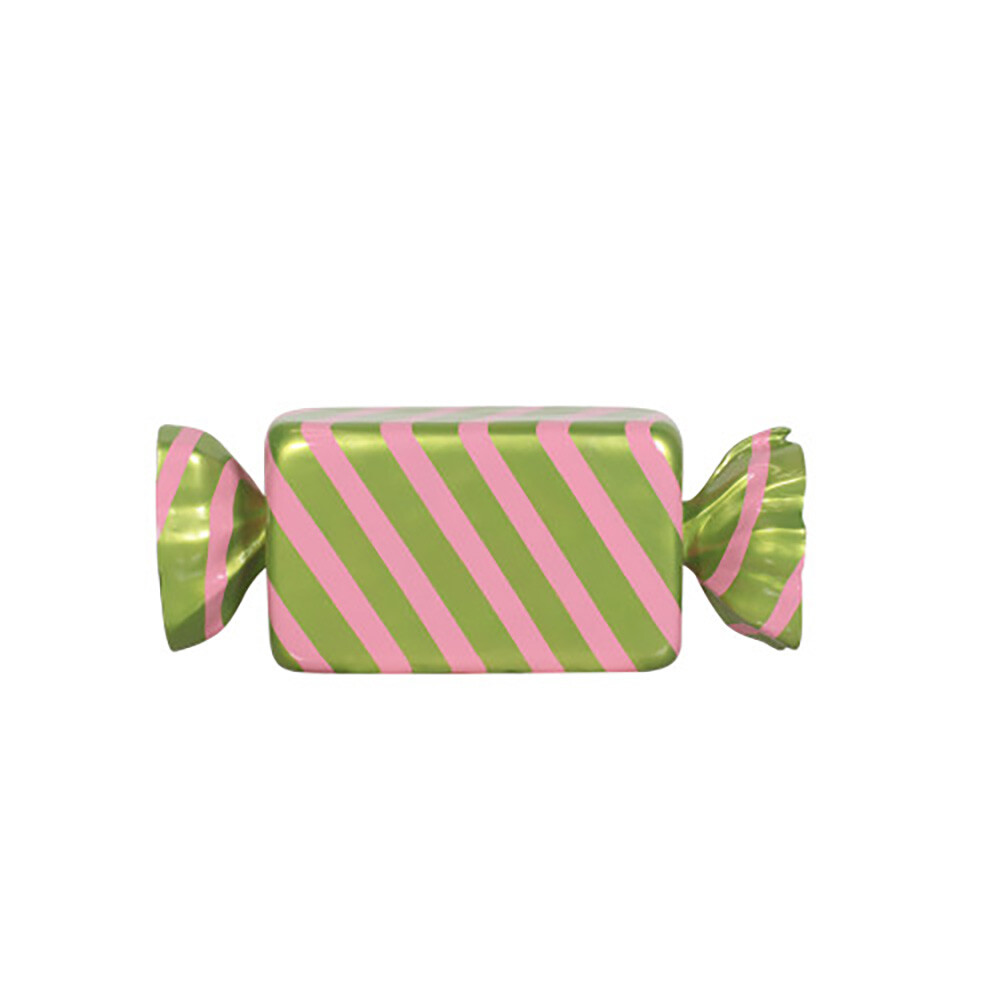 3' Wrapped Rectangle Candy with Lime Green Wrapper with Hot Pink ...
