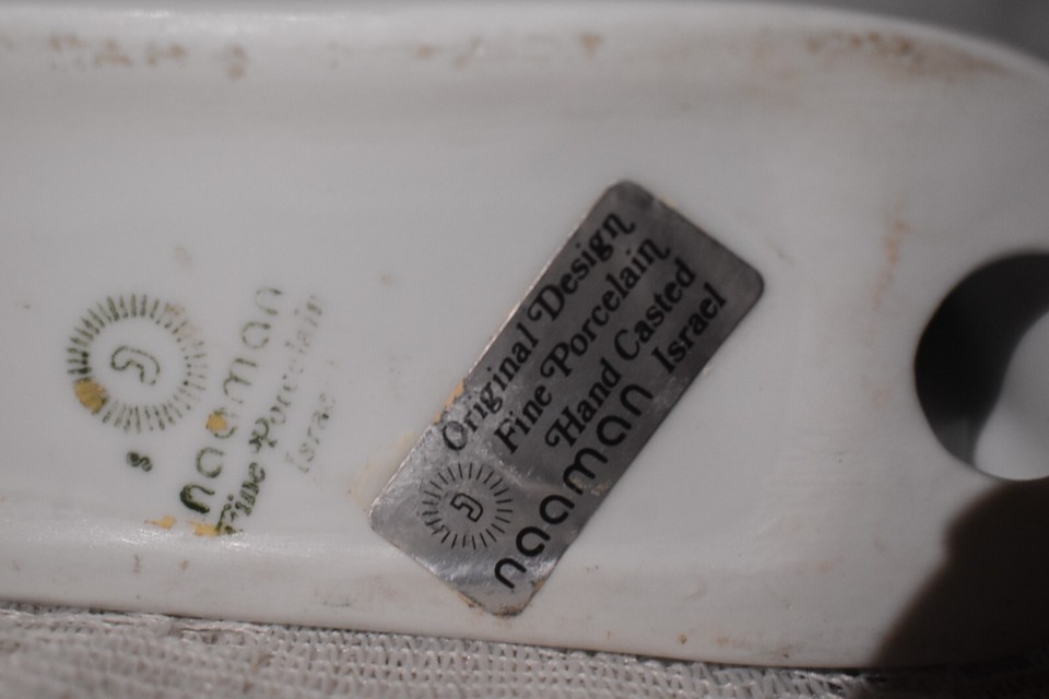 Vintage Mid Century Naaman Fine Porcelain Abstract Figure Israel w ...