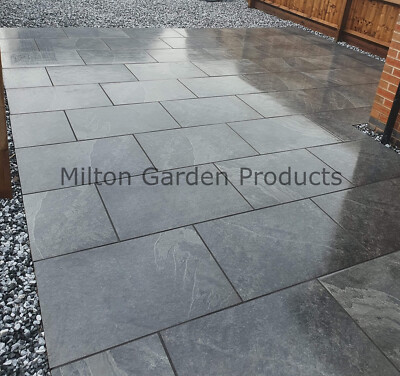 Black Porcelain Paving Slabs 20mm 900x600 Slate 21m2 Pack Vitrified ...