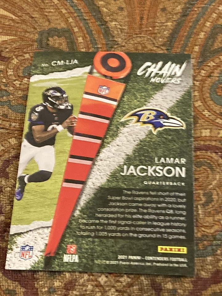 2021 Panini Contenders #CM-LJA Lamar Jackson Chain Movers | eBay