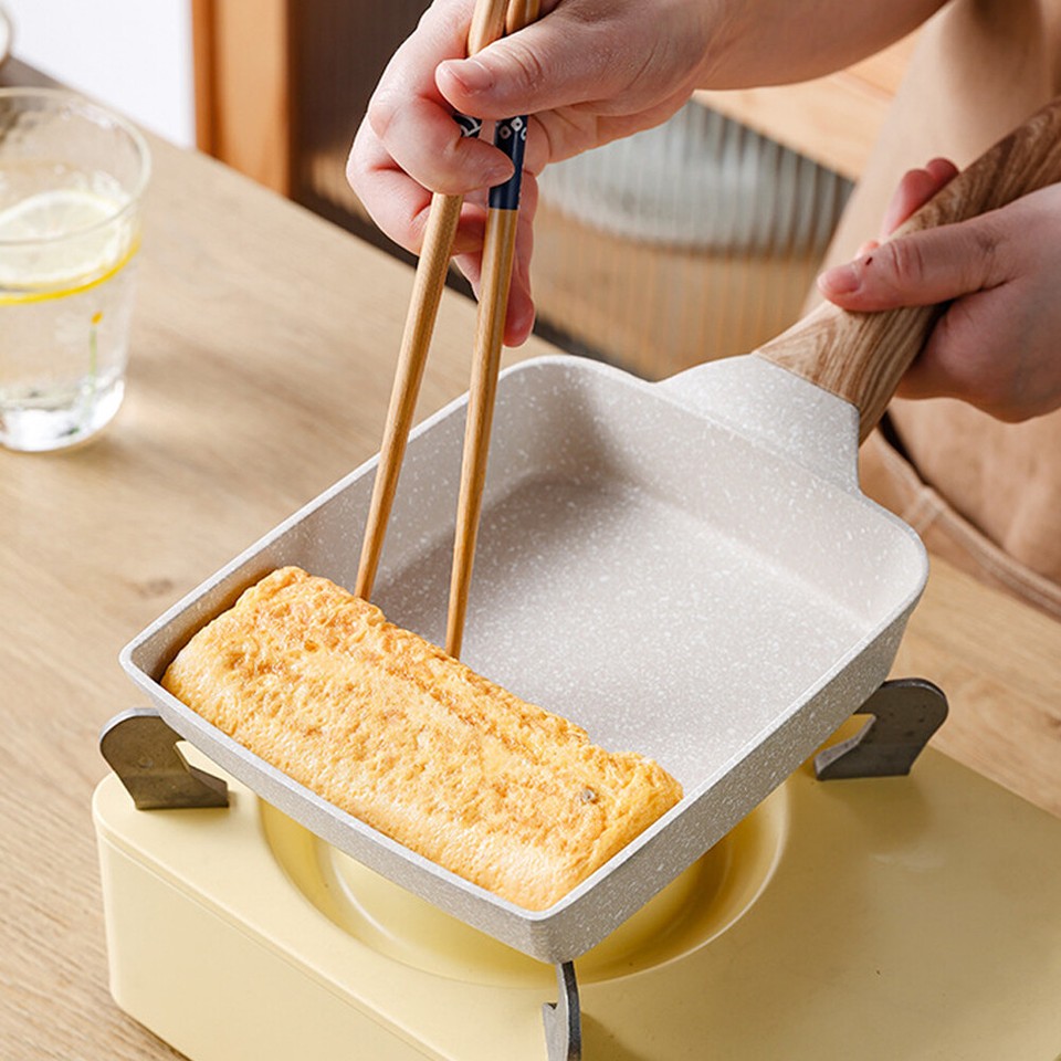 Nonstick Rectangle Egg Pan Skillet for Gas Stove Induction Cooker | eBay UK