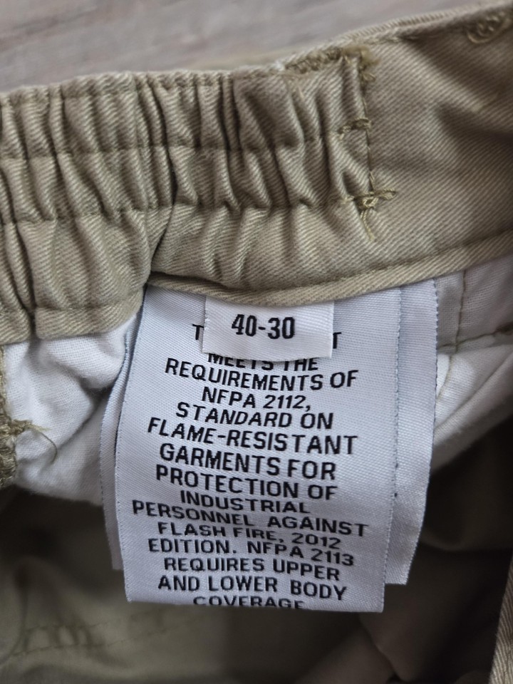 Rasco FR Pants Mens 40x30 Khaki Field Flame Resistant Cargo Cotton ...