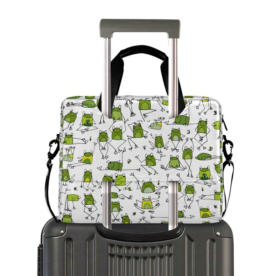Laptop Bag Funny Frogs Sketch Briefcases Messenger Shoulder Bags for 15 ...