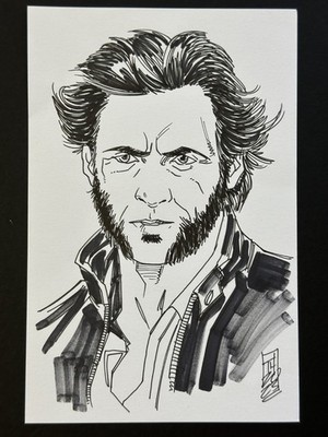 Tom Hodges Signed Logan Wolverine 5.5x8.5 Drawing Pristine Authentic | eBay