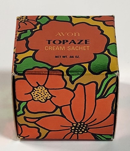 Vintage AVON Topaz Cream Sachet in Box, Yellow-Toned Jar with Yellow ...