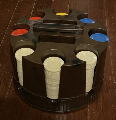 Pleasantime Revolving Automatic Poker Chip Rack Dispenser w/Chips in ...