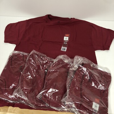 5 Pack Hanes Men’s Comfort Soft Shirts Size Large Burgundy New | eBay