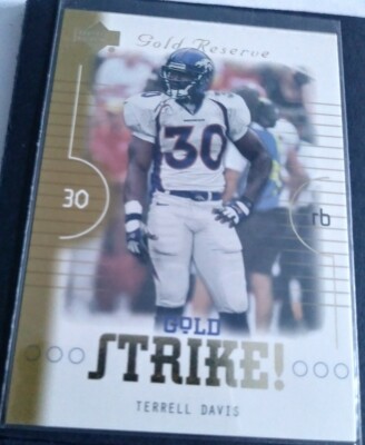 2000 Upper Deck Gold Reserve Gold Strike Terrell Davis Insert Card #GS3 ...