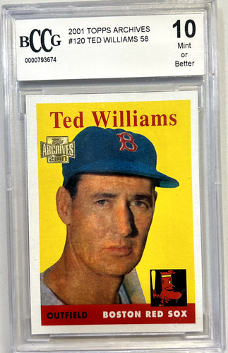 2001 Topps Archives Ted Williams 58 #120 BCCG 10 | eBay