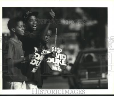 1991 Press Photo Anti David Duke rally at the Ninth Ward of New Orleans ...