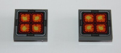 2 x Lego DkStone Tile 2x2 Inverted ref 11203pb007 set 70003 21109 70141 ...