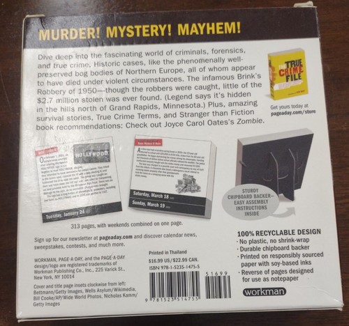 A Year of True Crime Page-A-Day Calendar 2023 : Cannibal Cooks, Killer ...