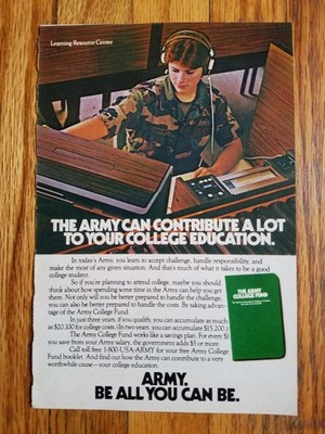 ARMY BE ALL YOU CAN BE ARMY COLLEGE FUND RADIO MAGAZINE ADVERTISEMENT ...
