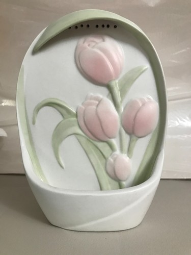Avon Ceramic White with Pink Flowers 8" High | eBay