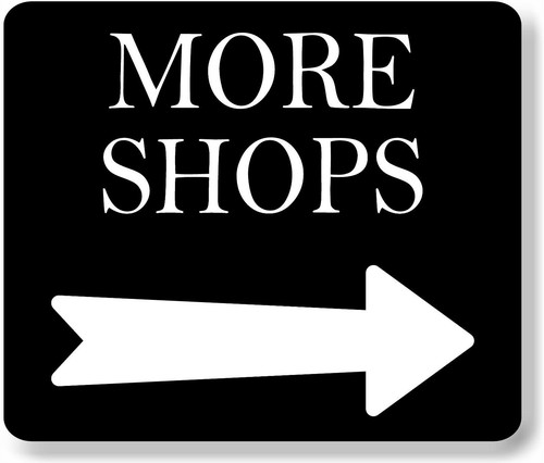 MORE SHOPS RIGHT ARROW BLACK Metal Aluminum composite sign | eBay