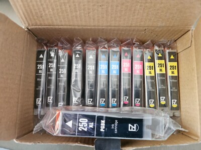 EZ Ink Cartridges 13 Pack - Black, Yellow, Magenta, blue 250-251 | eBay