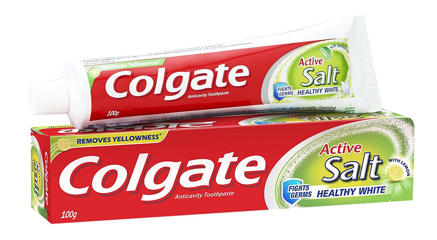 Colgate Toothpaste Active Salt - 100 g (Salt and Lemon) (pack of 2) | eBay