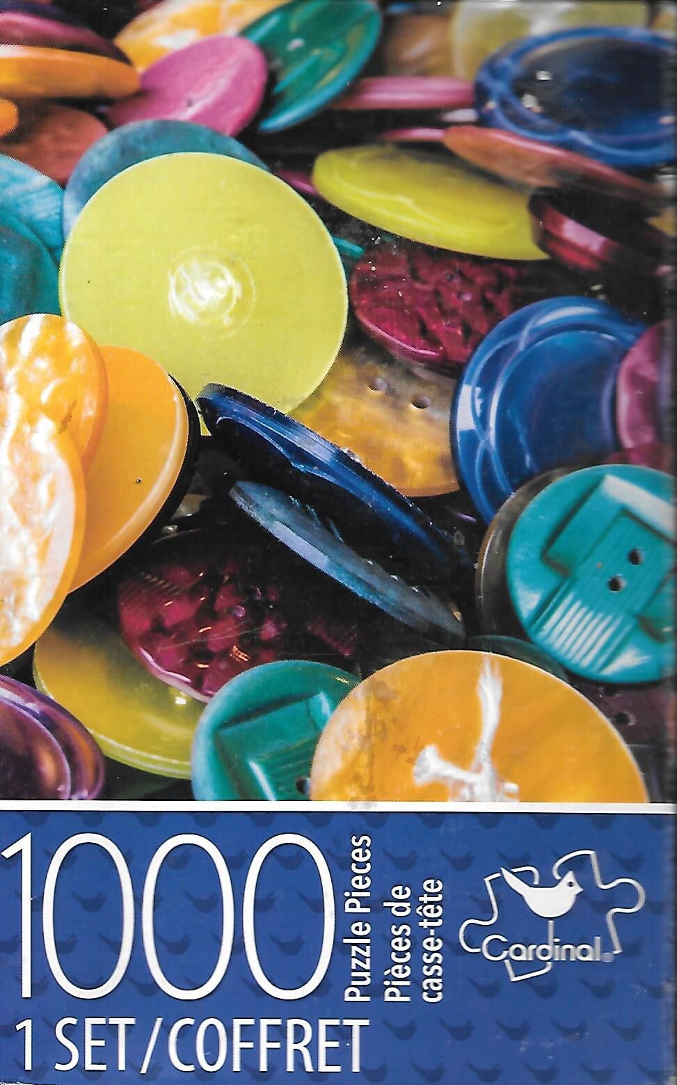 Spin Master Cardinal 1000 Piece Jigsaw Puzzle Sewing Buttons 14X22 NIB ...