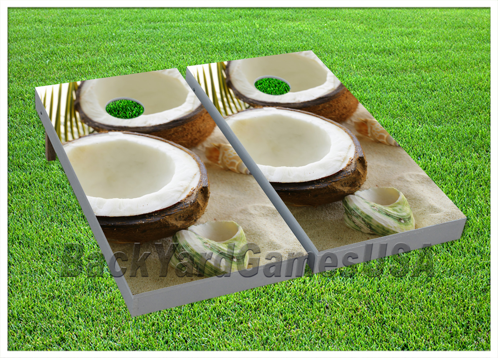 Coconut CORNHOLE BEANBAG TOSS GAME w Bags Game Boards Digital Set 1012 ...