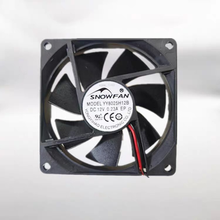 1 PCS SNOWFAN Fan YY8025H12B DC 12V 0.23A 8025 8CM 2 wire cooling fan ...