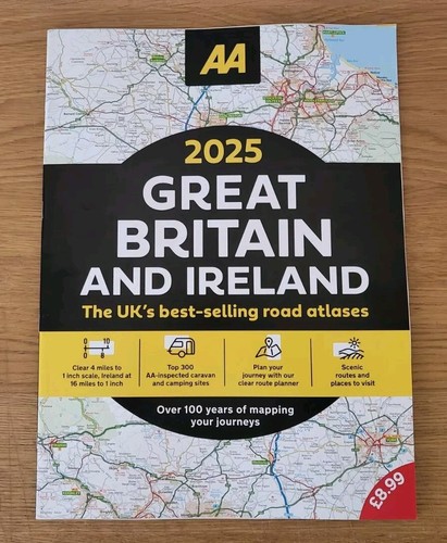 AA 2025 Great Britain & Ireland A3 Road Atlas Route Planner Map Large ...
