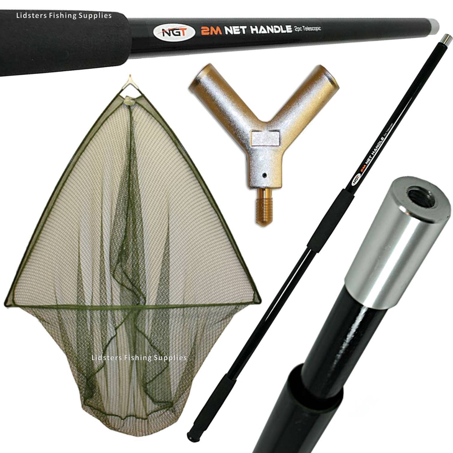 36" Carp / Pike Fishing Landing Net + NGT Landing Net Handle 2m Combo ...
