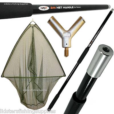36" Carp / Pike Fishing Landing Net + NGT Landing Net Handle 2m Combo ...