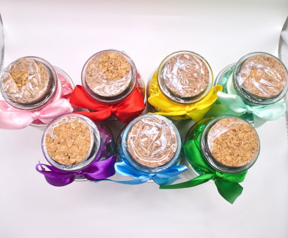 Lot of 7 Decorative Colorful Candy Jars - Do Not Eat - For Decoration ...