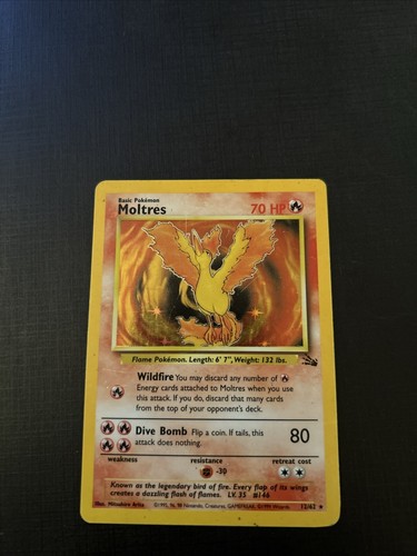 Pokémon TCG Moltres Fossil 27/62 Regular 1999-2000 Wizards Base Set ...