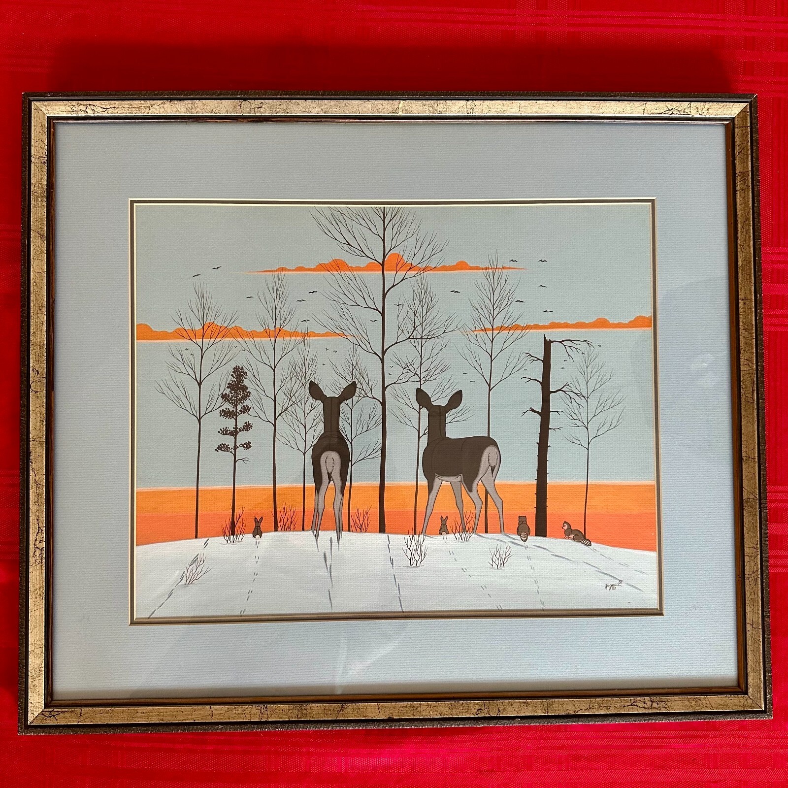 original signed Beatien Yazz (Jimmy Toddy) 20" x 16" -- Winter Sunset ...