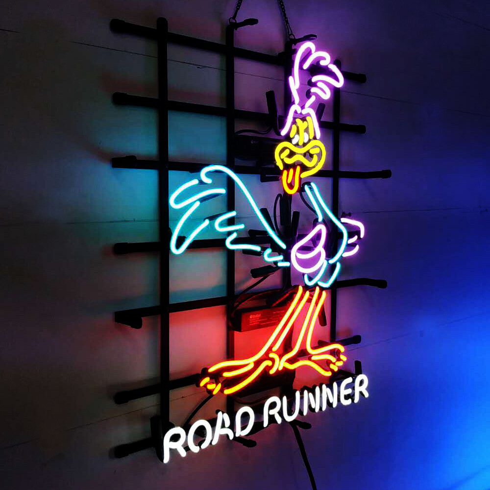 US STOCK Road Runner Neon Signs Real Glass Beer Bar Pub Garage Decor 24 ...