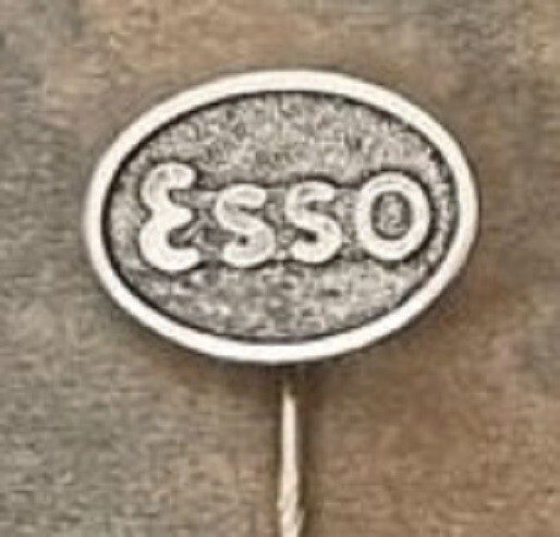 Vintage Esso Gas Oil Company Silver Oval Shape Advertising Lapel Stick ...