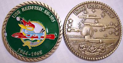 USS Redfish SS 395 Diesel Boat Forever Submarine Coin | eBay