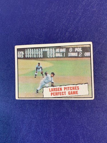 1961 Topps Baseball Thrills #402 Don Larsen Larsen Pitches Perfect Game ...