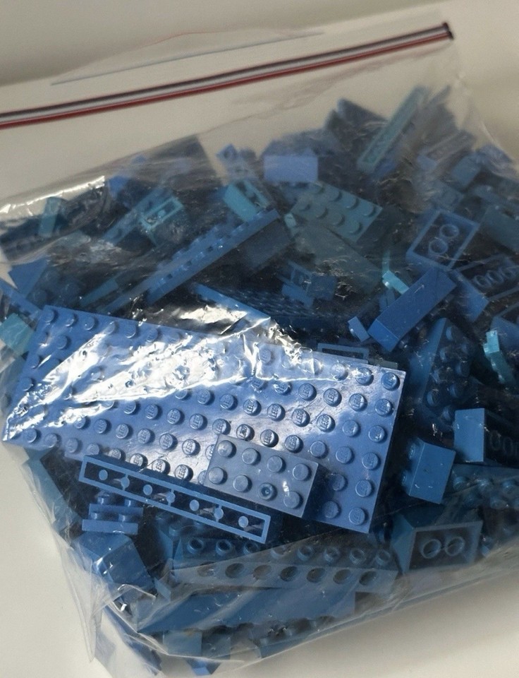 LEGO Blue Building Bricks and plates 750 grams Bundle Joblot Mixed ...