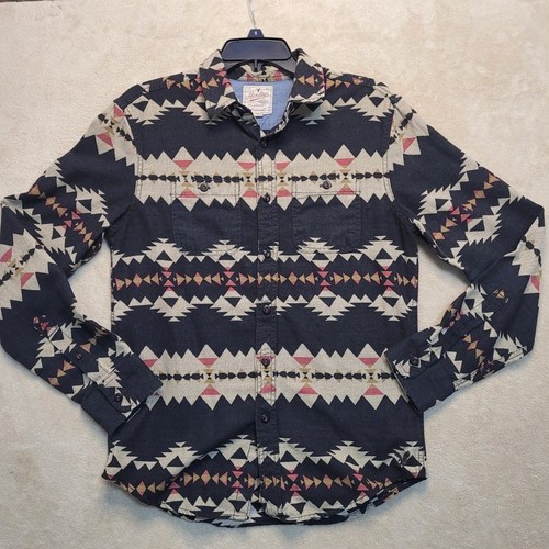 American Eagle Heritage Flannel Shirt Aztec Print Button Up Mens Size S ...