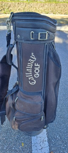 Golf classic vintage cart bag CALLAWAY 6 div black shoulder strap rain ...