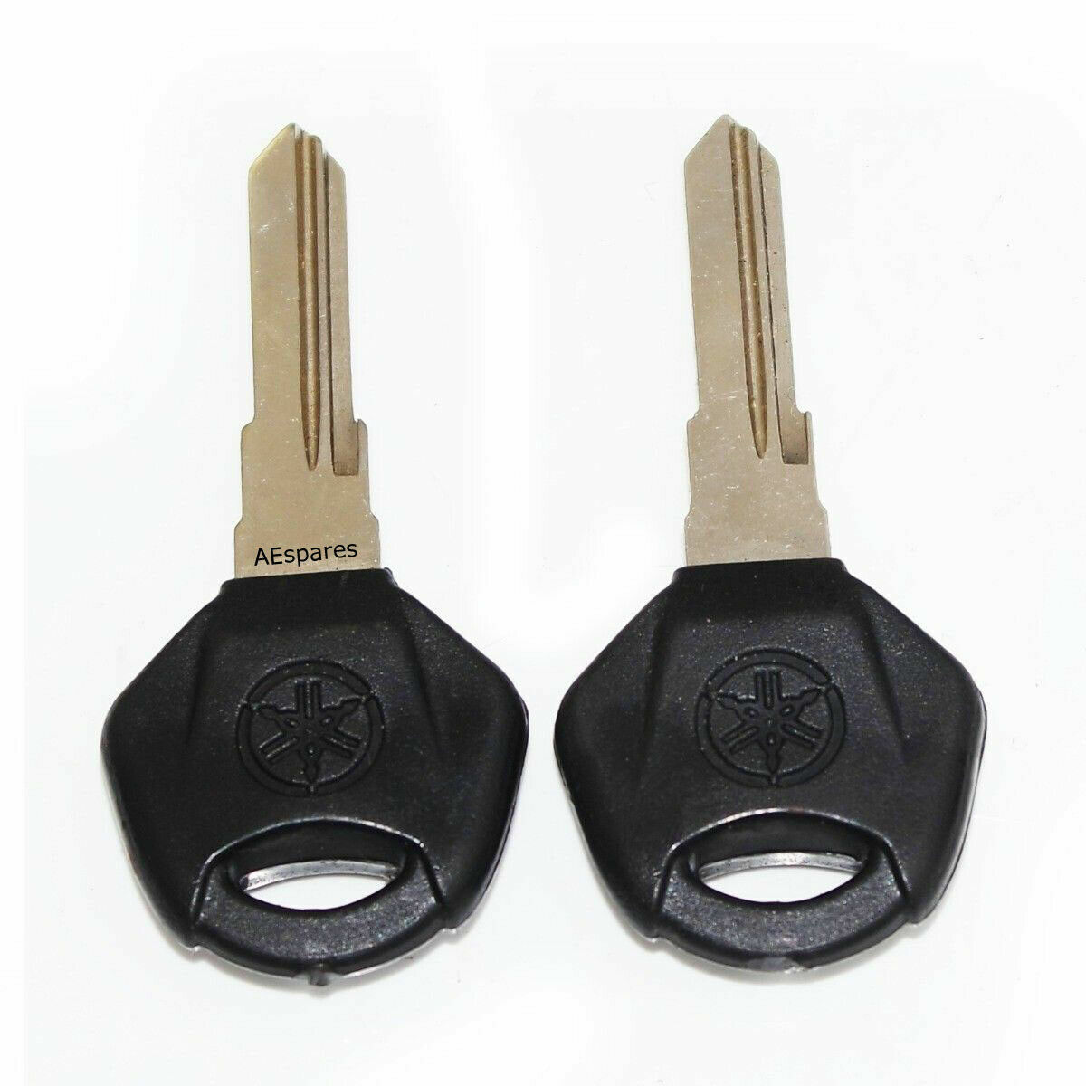 Pair Blank Key Set With Embossed Yamaha Logo YZF R1 R6 FZ1 FZ6 XJR12 ...