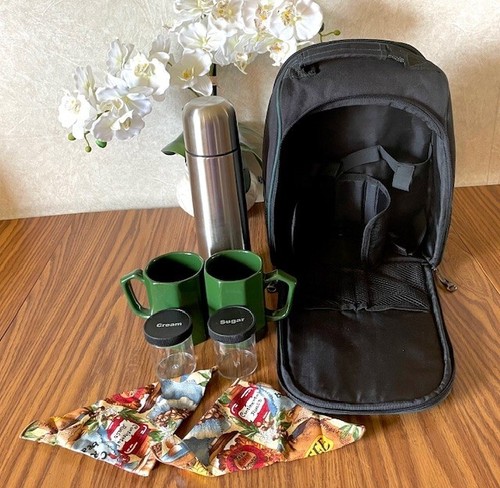 PICNIC TIME INSULATED BACKPACK COOLER STAINLESS STEEL THERMOS + EXTRAS ...