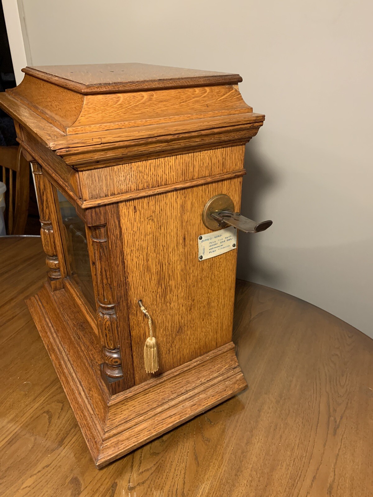 ANTIQUE COIN OPERATED REGINA MUSIC BOX TABLETOP ONE CENT COIN OP PENNY ...