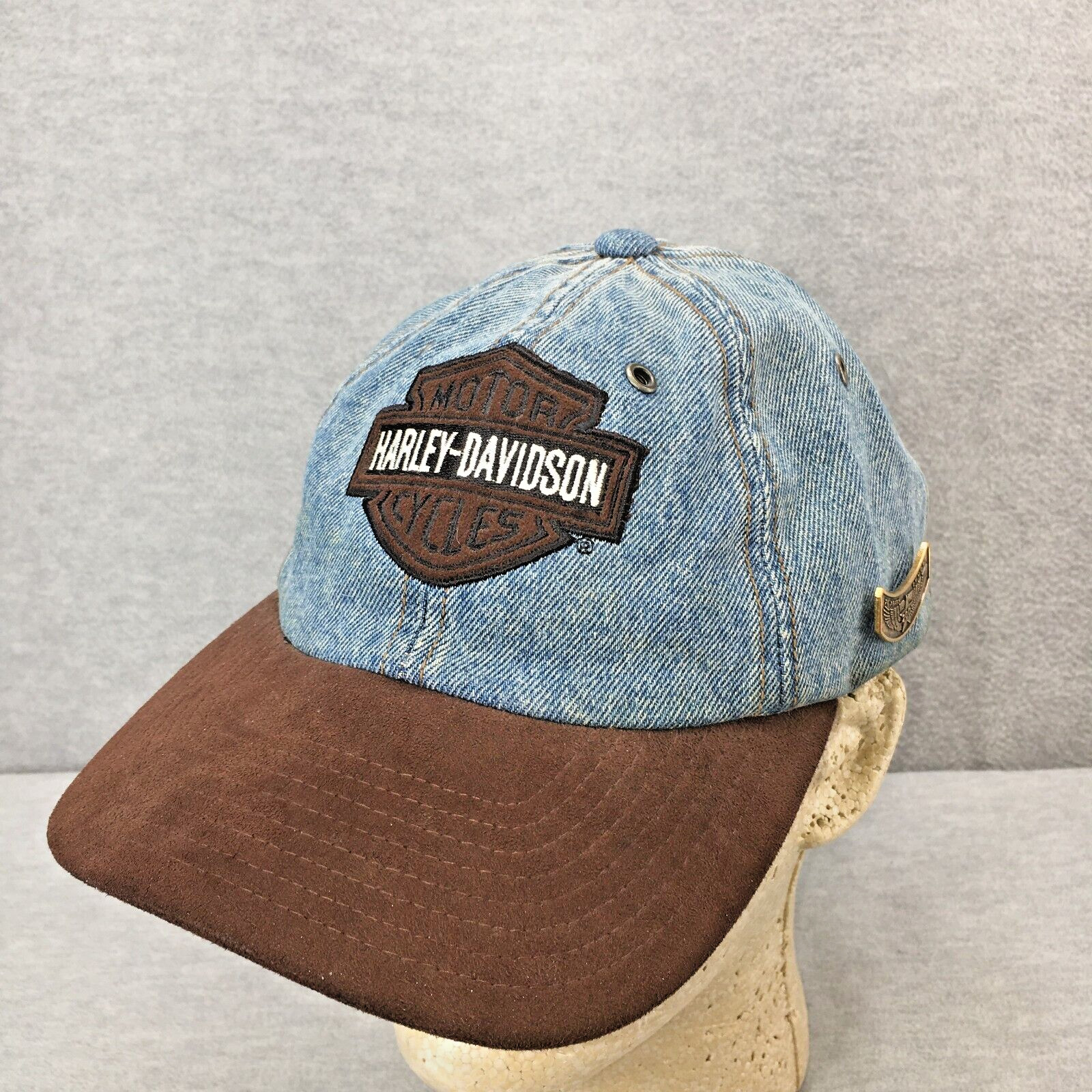 Harley Davidson Denim Suede Hat Cap Adjustable Denim … - Gem