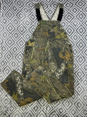 Mossy Oak Overalls Mens Extra Large Green Vintage Tree Stand Camo Cargo ...