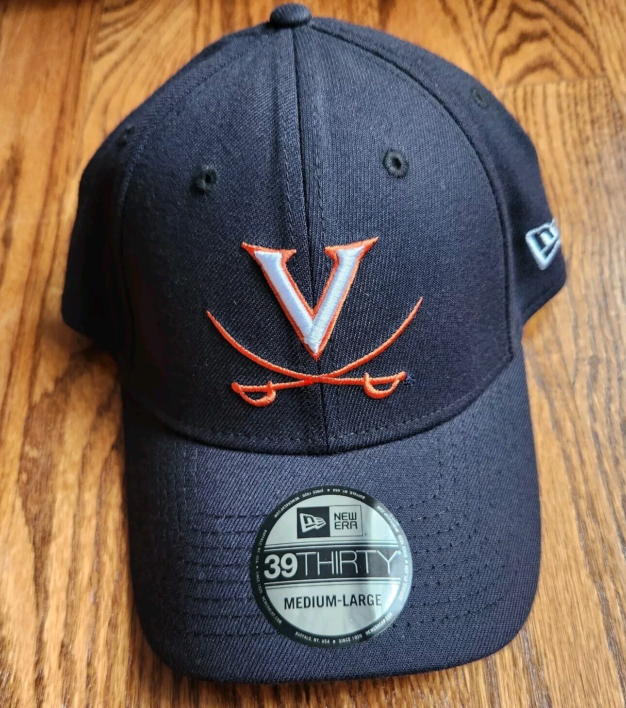 New Era 39THIRTY Hat Cap M/L University of Virginia UVA Navy V Sabre | eBay