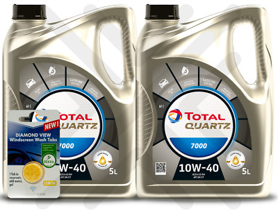 Total Quartz 7000 10W40 10 Litre 10L Car Engine Oil (2 X 5L) + 5L ...
