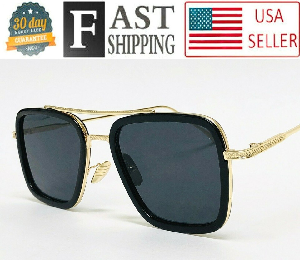 For Men's Sunglasses Classy Rectangular Gold Designer Fashion Tony ...