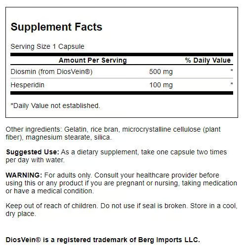 Swanson Diosmin & Hesperidin Dietary Supplement - Features Diosvein ...