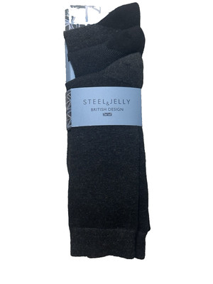 Steel & Jelly 3-Pack Men's Wool Dress Socks 3 Black Size 7-12 NEW | eBay